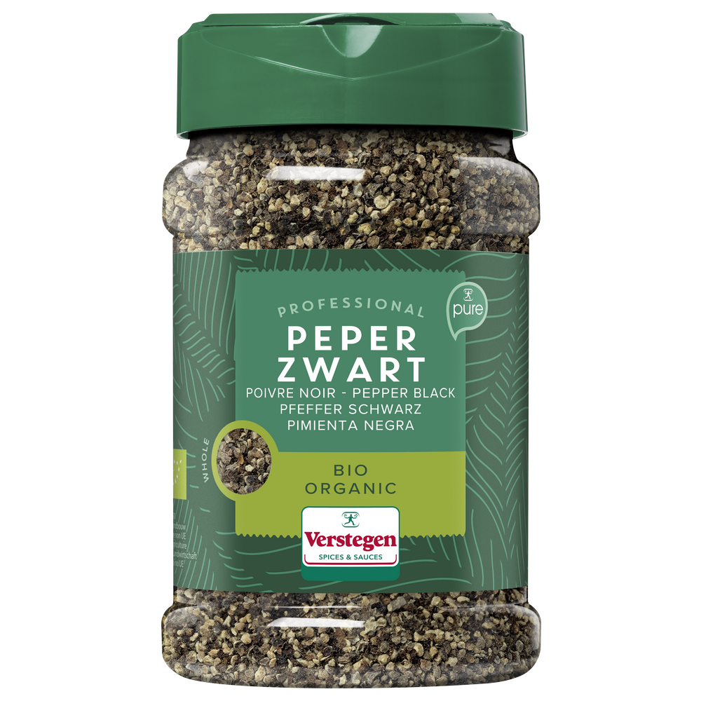 Peper zwart gestampt - Biologisch - Pure - Strooibus small – Verstegen.nl